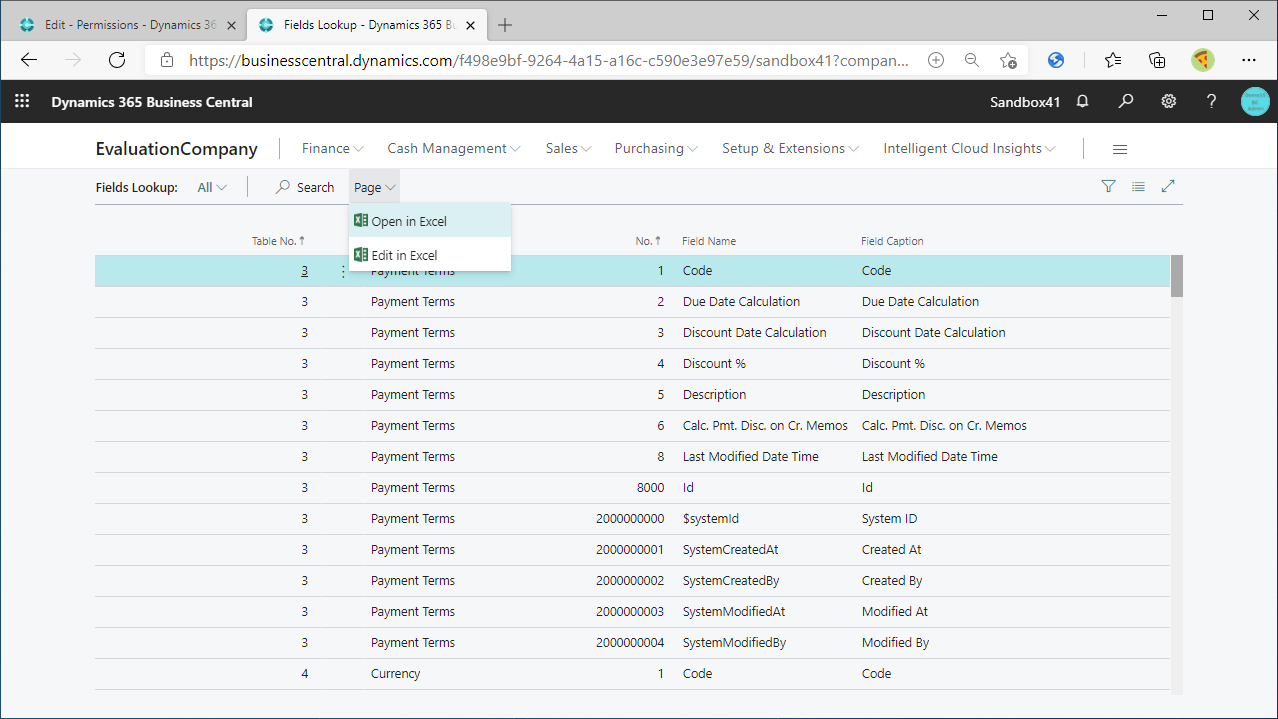 How to get all fields name list of tables in Business Central | IT長のネタ帳