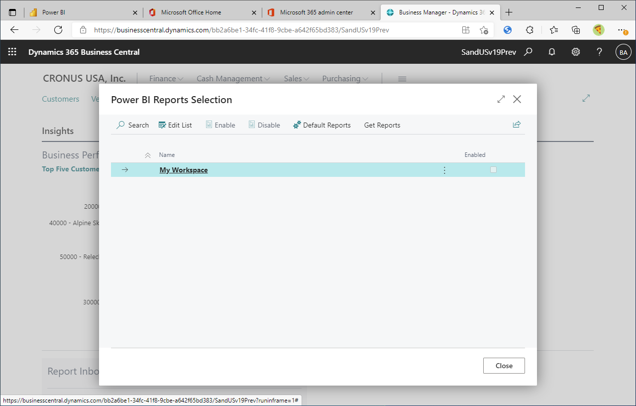 Power BI Workspaces are fully available in Business Central Role-Center ...