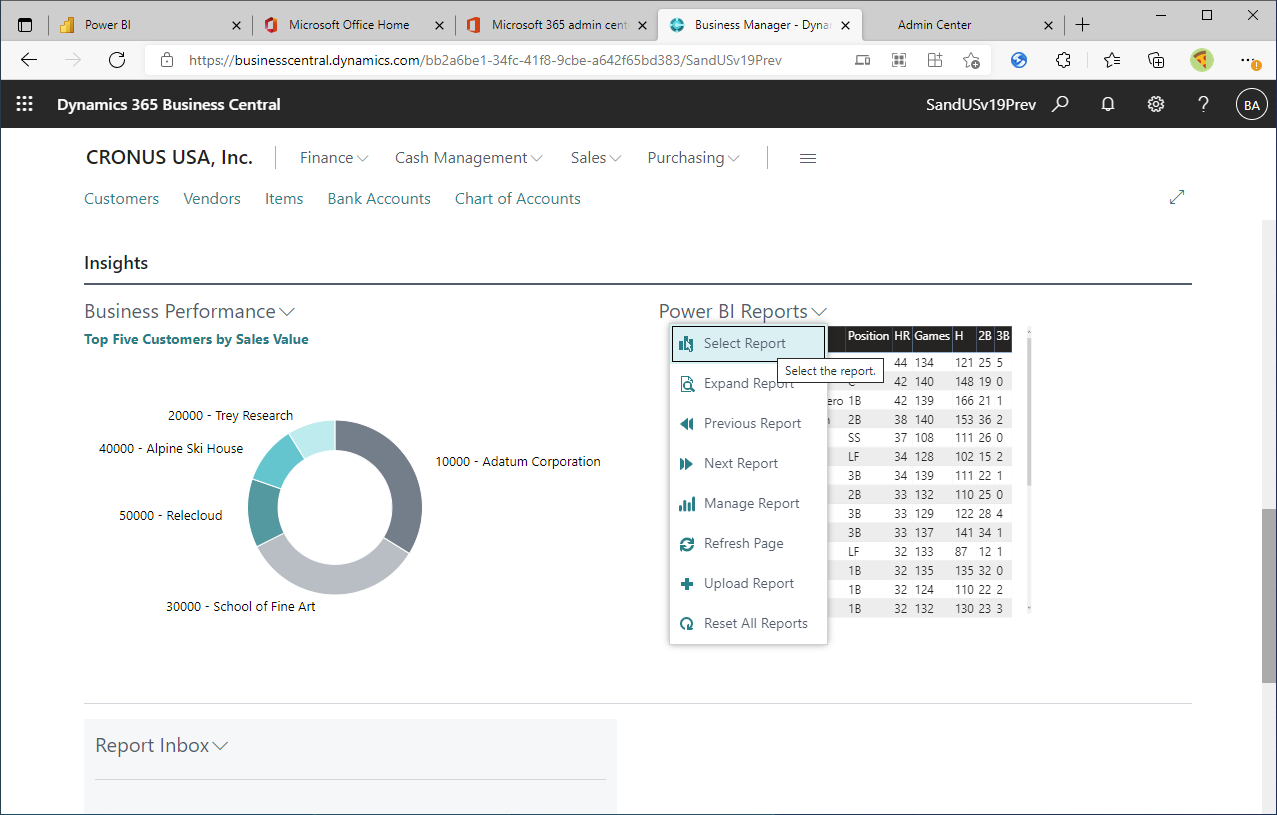Power BI Workspaces are fully available in Business Central Role-Center ...