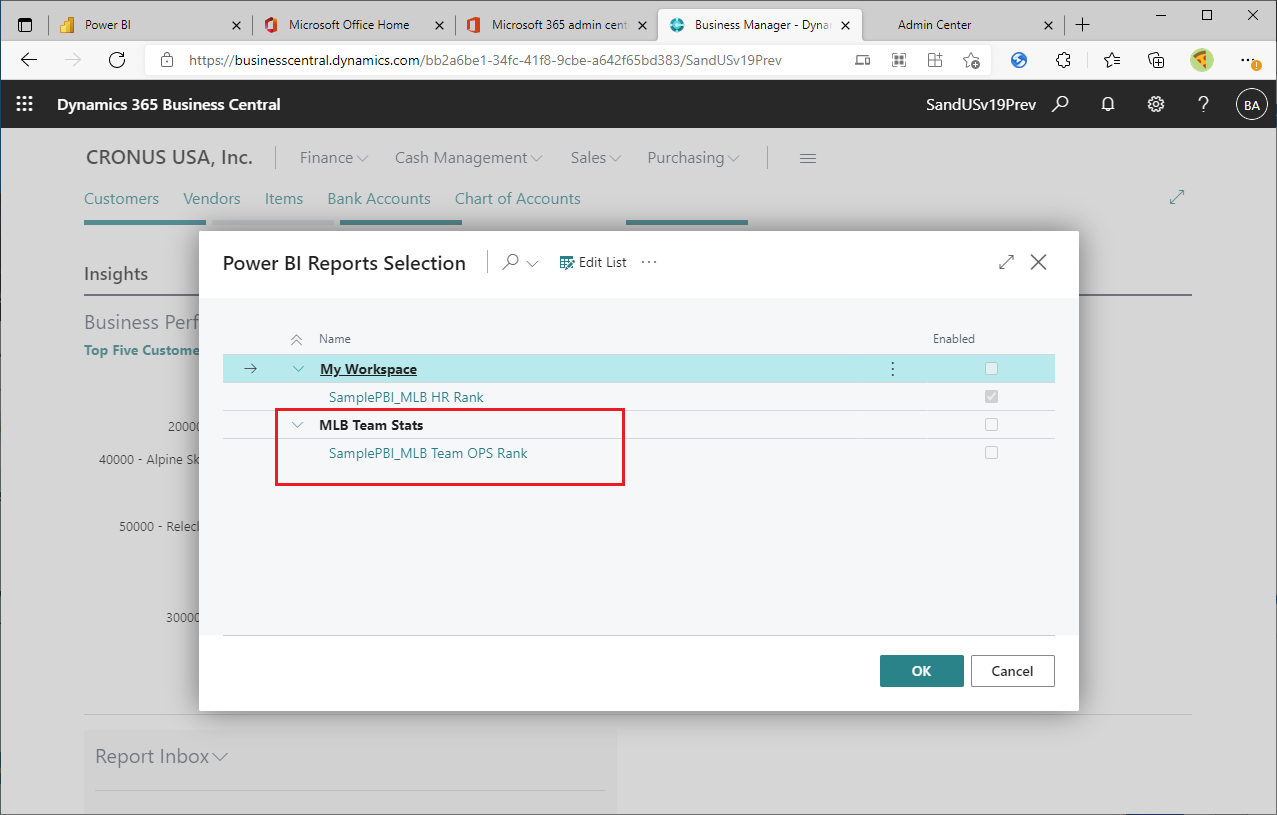 Power BI Workspaces are fully available in Business Central Role-Center ...