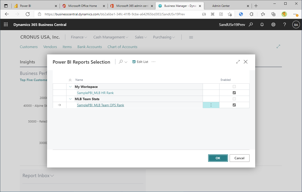 Power BI Workspaces are fully available in Business Central Role-Center ...
