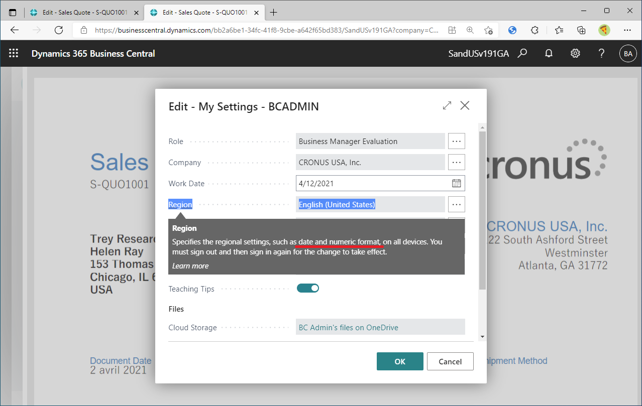 How to determine date format on D365BC | IT長のネタ帳