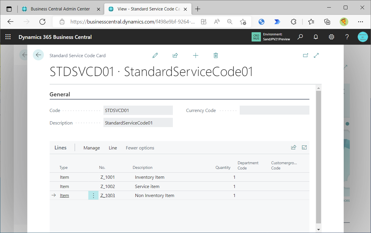 D365BC Standard Service Codeの改善 | IT長のネタ帳